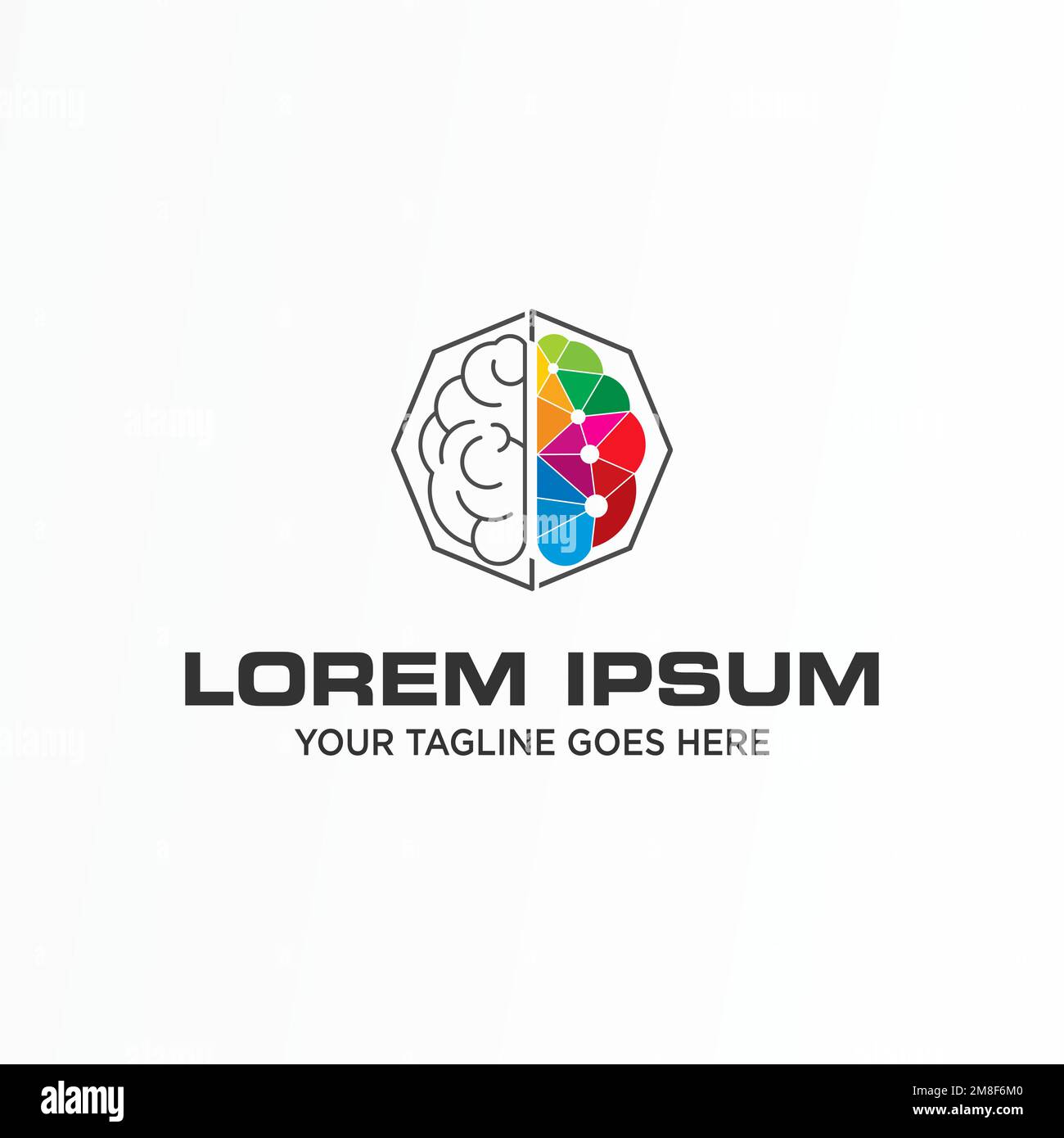 Simple and unique brain shape and tech image graphic icon logo design ...
