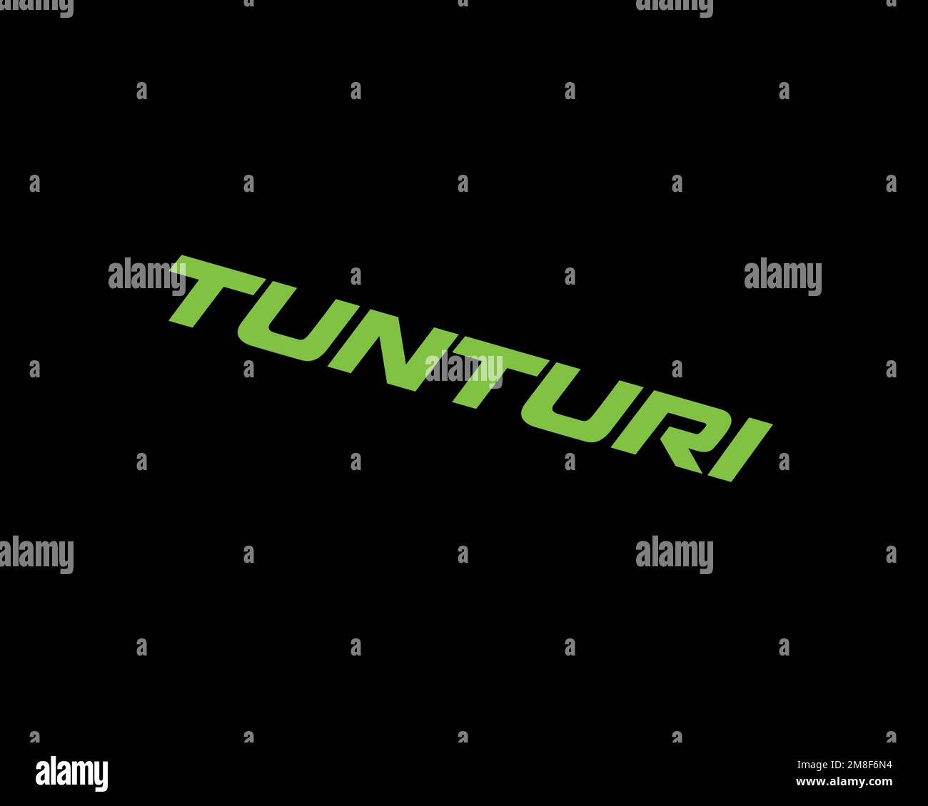 Tunturi, rotated logo, black background B Stock Photo - Alamy
