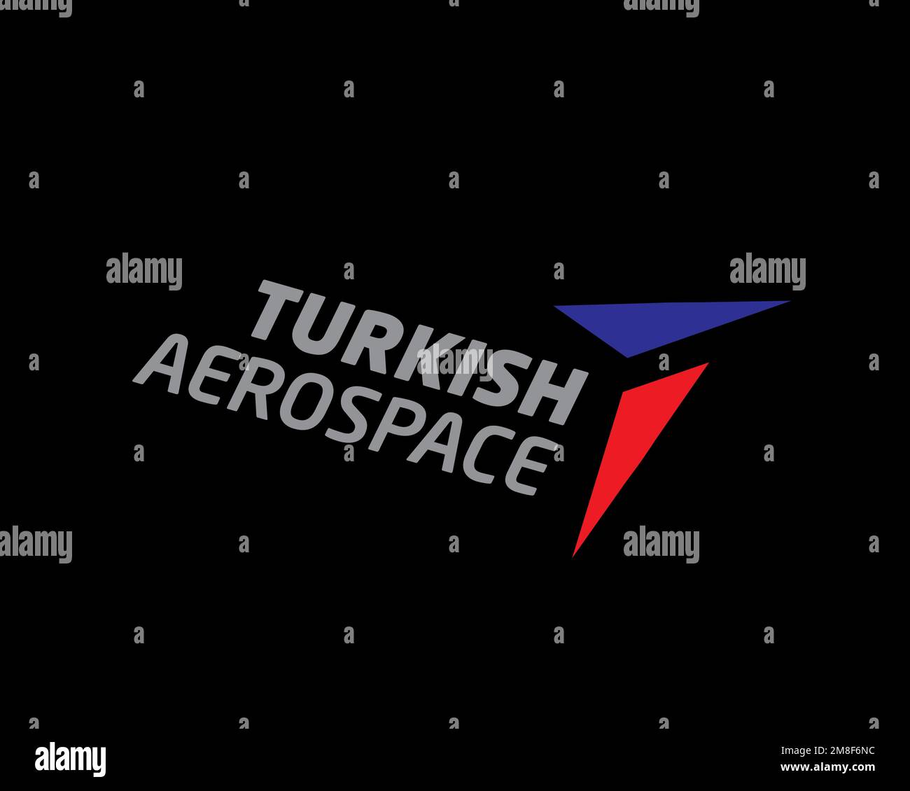 Turkish Aerospace Industries, rotated logo, black background B Stock ...