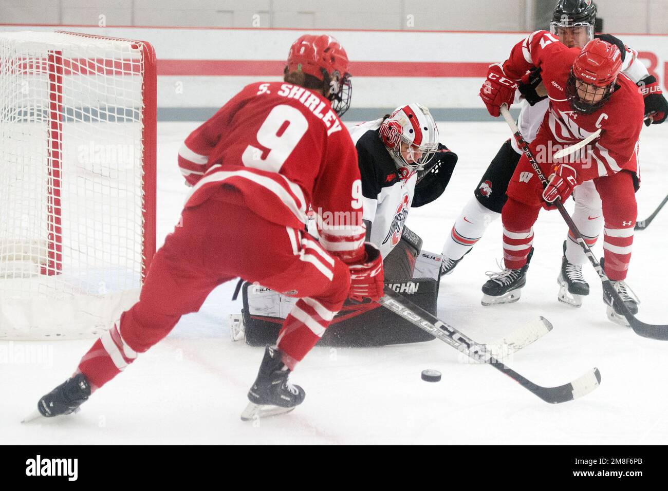 Columbus, Ohio, USA. 13th Jan, 2022. Ohio State Buckeyes goaltender ...