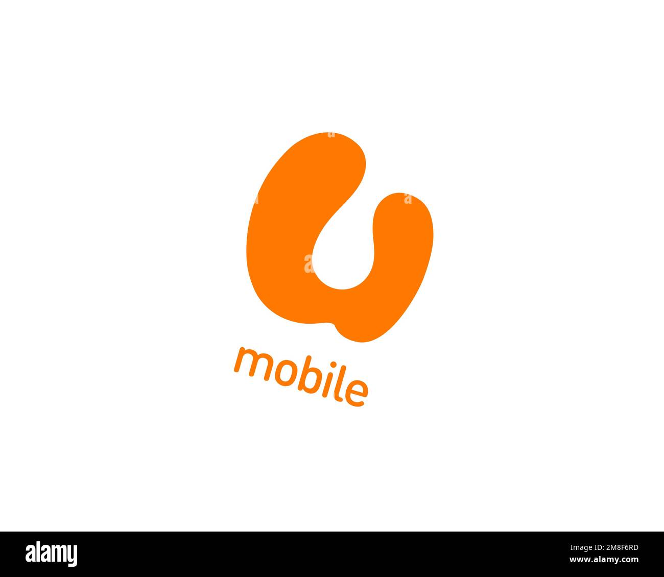 U Mobile, rotated logo, white background B Stock Photo - Alamy