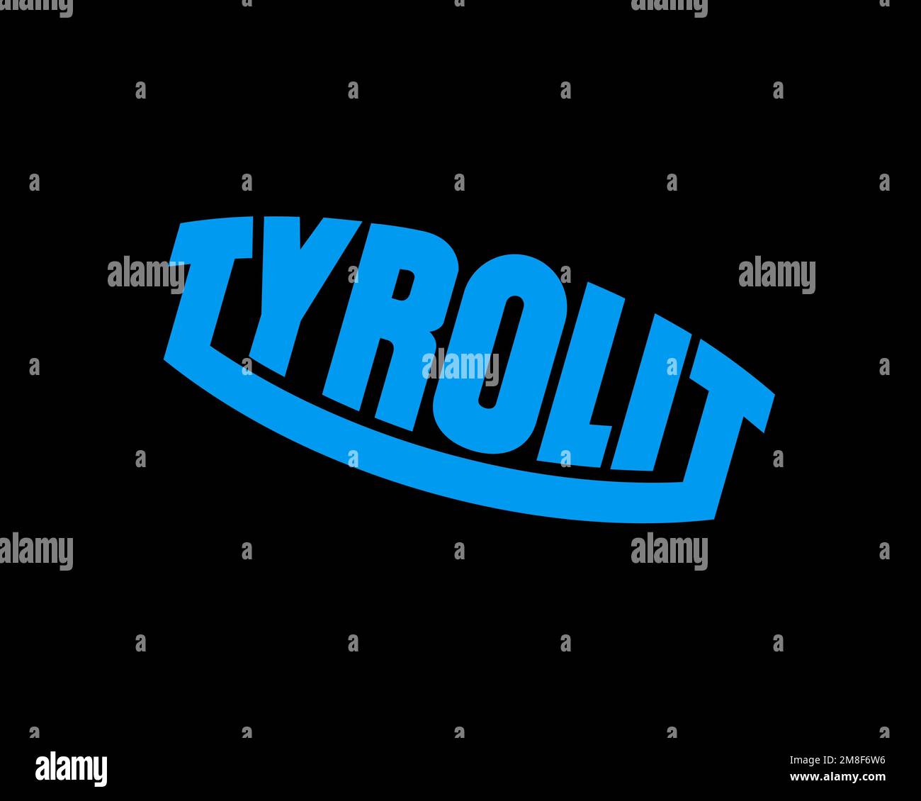 Tyrolit, rotated logo, black background B Stock Photo - Alamy
