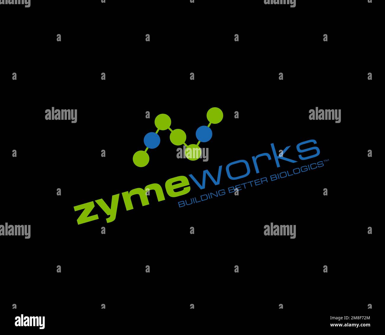 Zymeworks, rotated logo, black background Stock Photo - Alamy