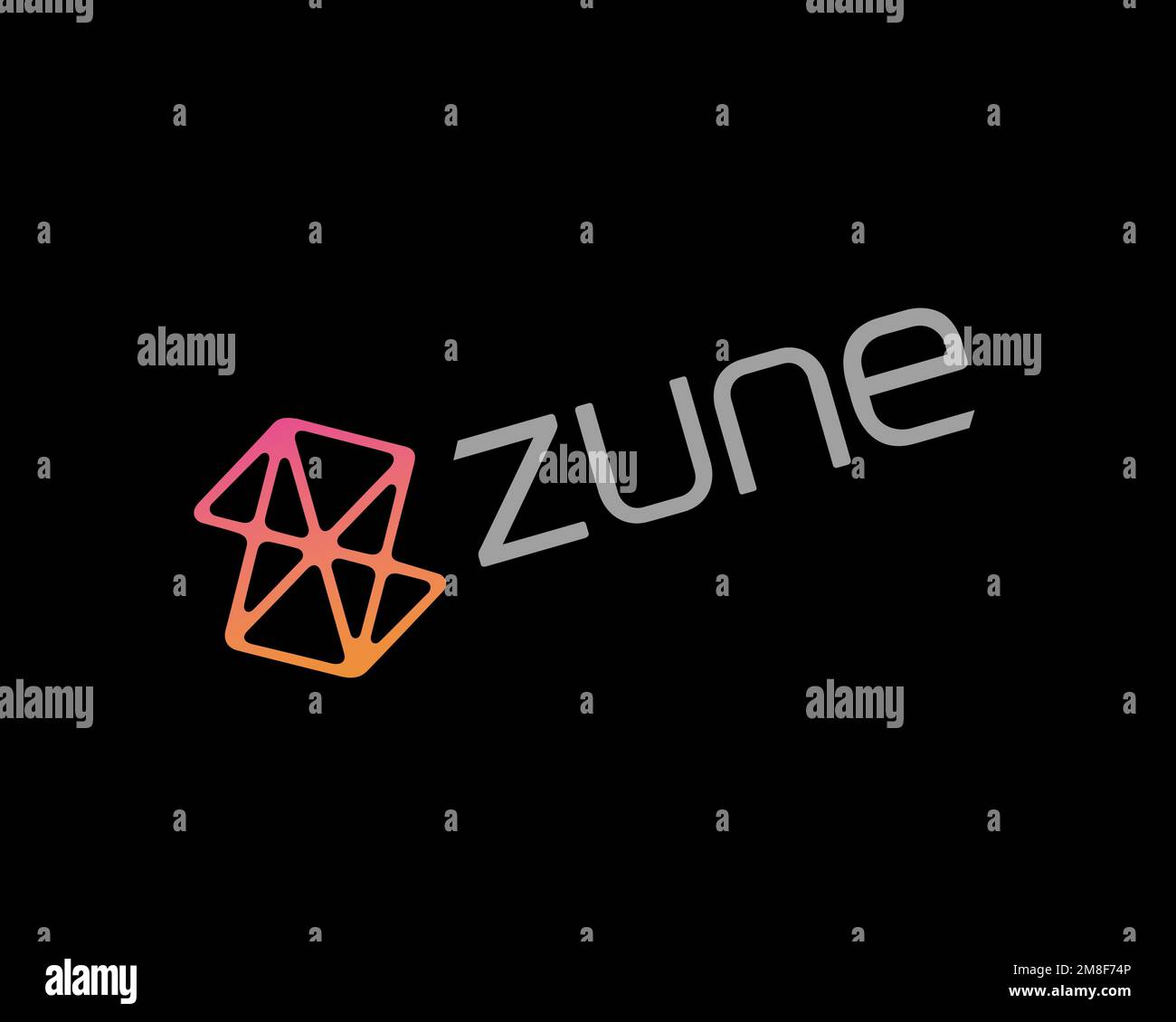 Zune, rotated logo, black background Stock Photo - Alamy