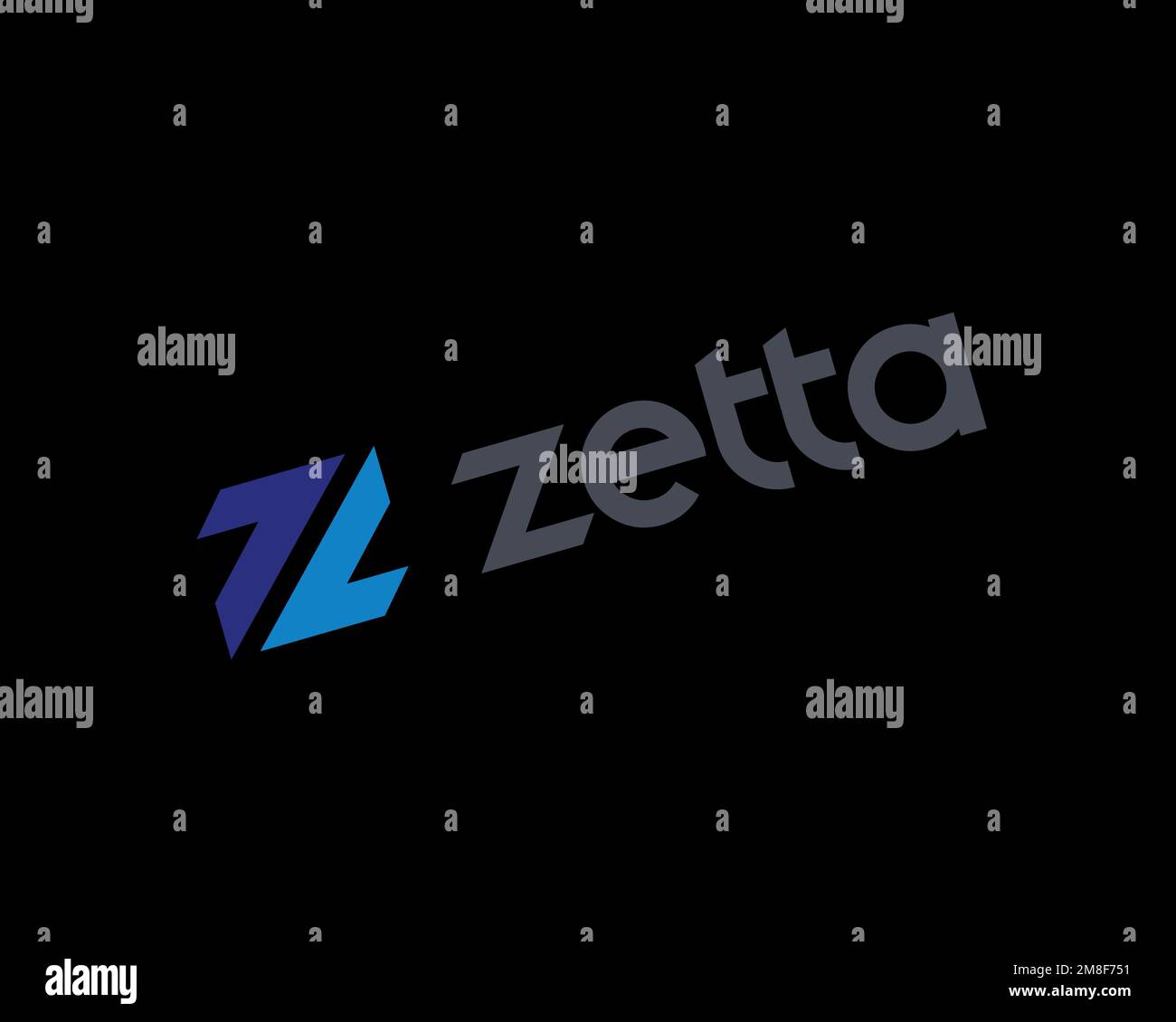 Zetta cloud backup, rotated logo, black background Stock Photo - Alamy