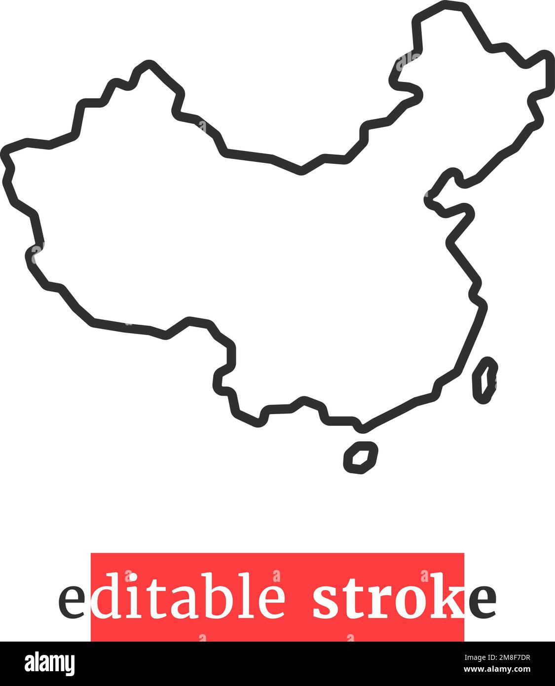 minimal editable stroke china map icon Stock Vector Image & Art - Alamy