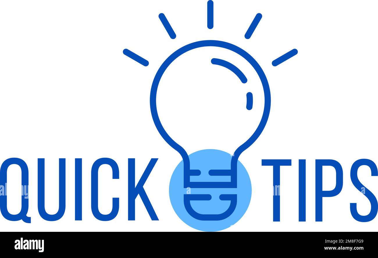 quick tips with blue thin line bulb Stock Vector Image & Art - Alamy