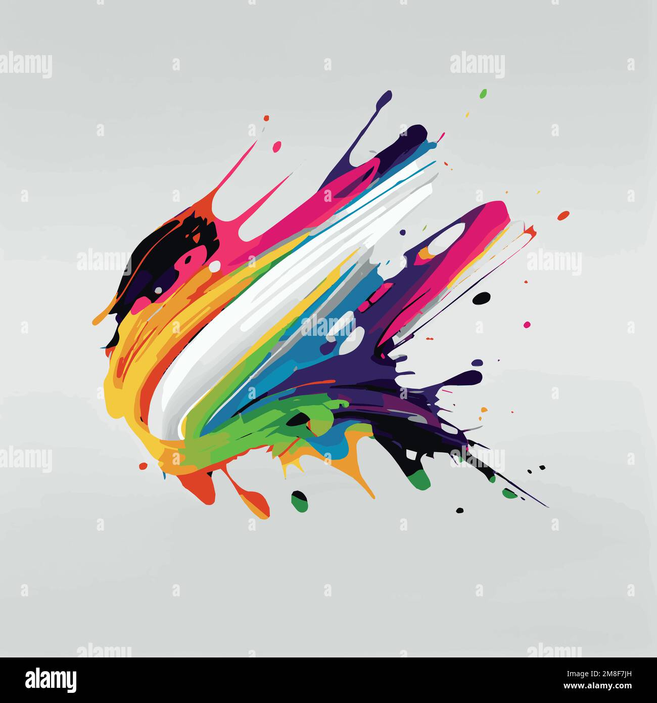 Smears, blots of colored paint on a white background, multicolored colors, rainbow - Vector ...