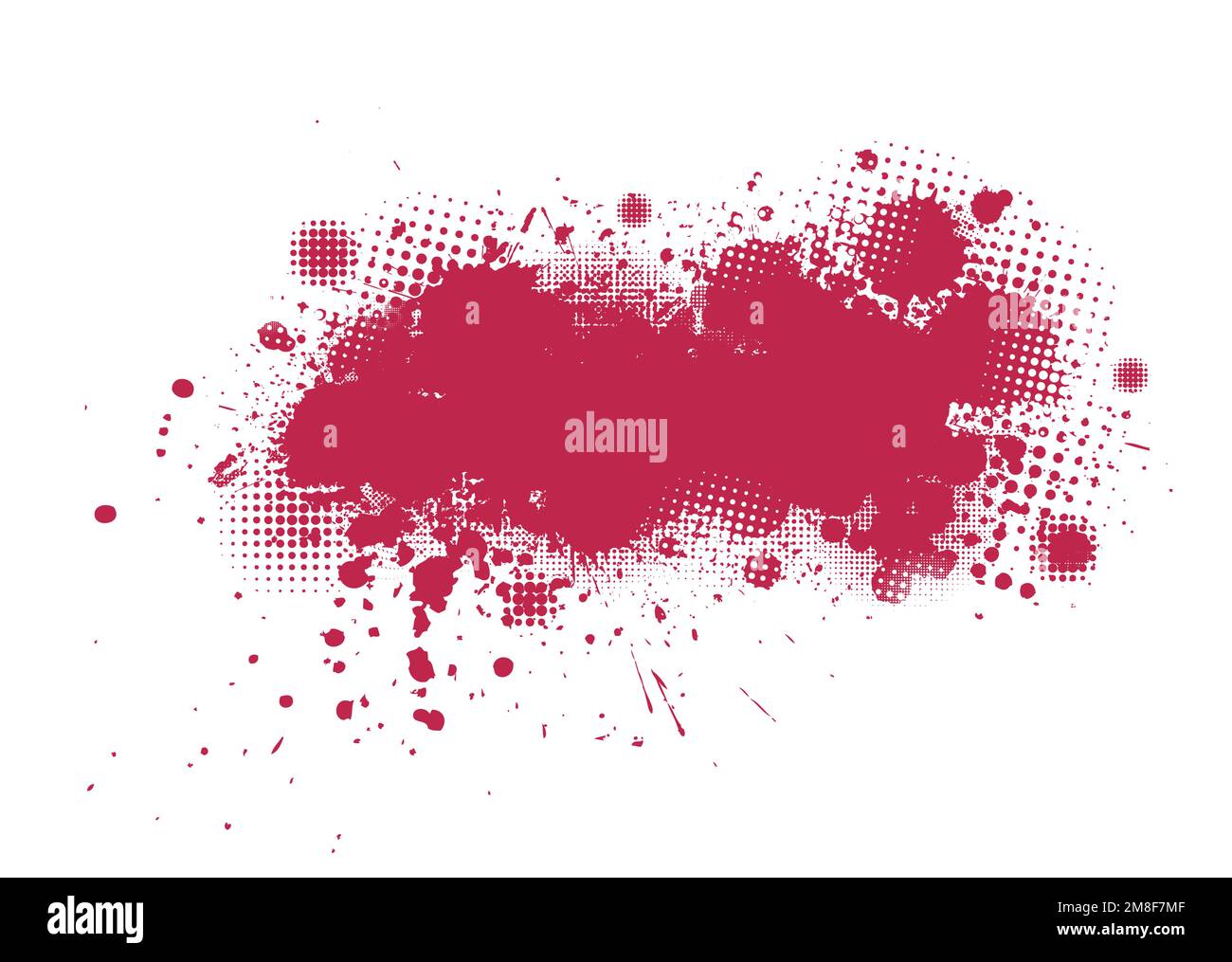 bright carmine red blob object on White Background. Color of 2023. Viva ...