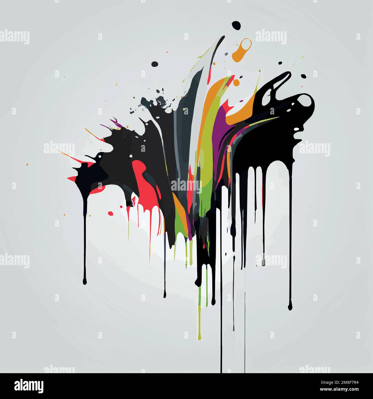 Smears, blots of colored paint on a white background, multicolored ...