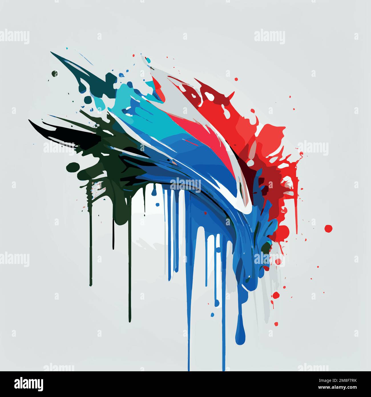 Smears, blots of colored paint on a white background, multicolored ...