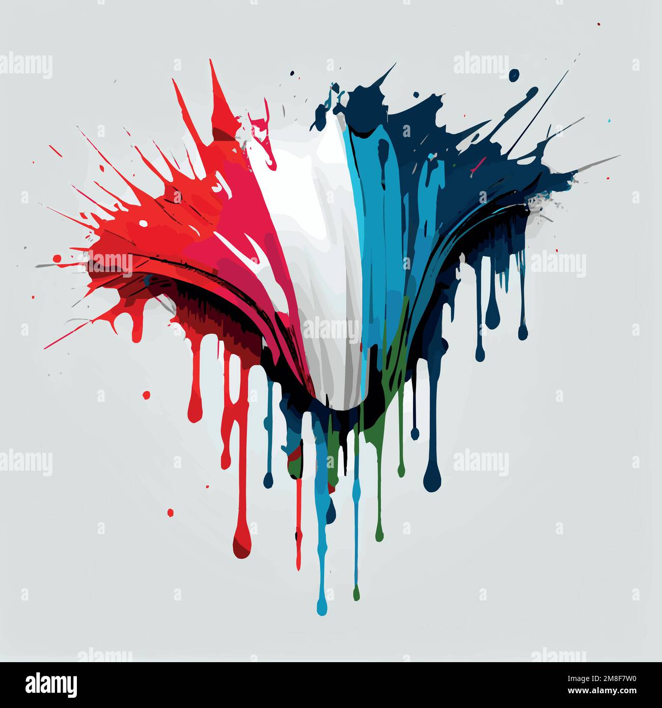 Smears, blots of colored paint on a white background, multicolored ...