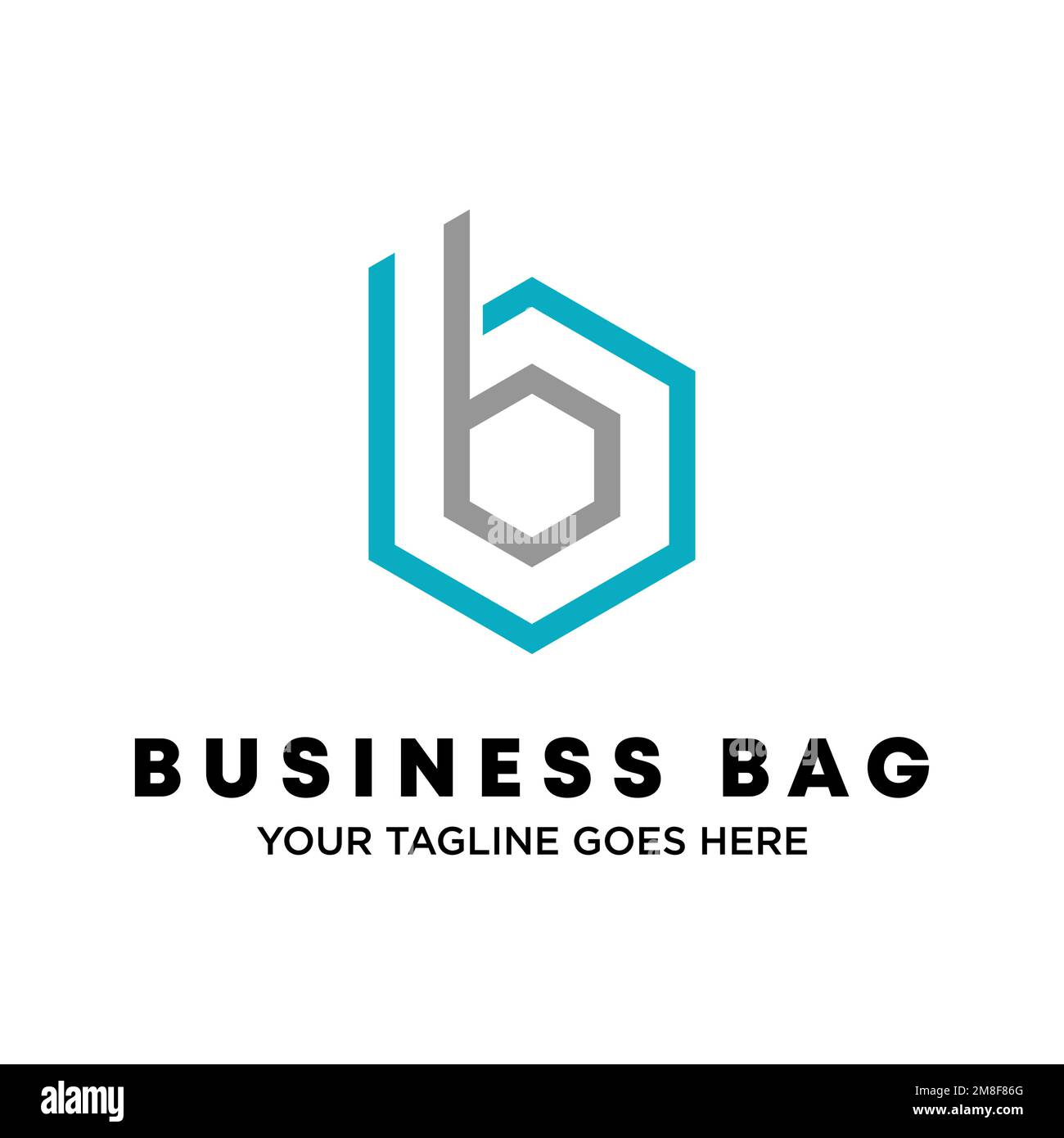 simple letter or word BB or Double B font in hexagon shape graphic icon ...