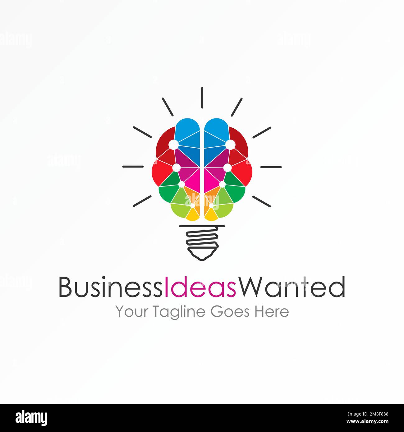 unique Lighting and color Brain with brain image graphic icon logo ...