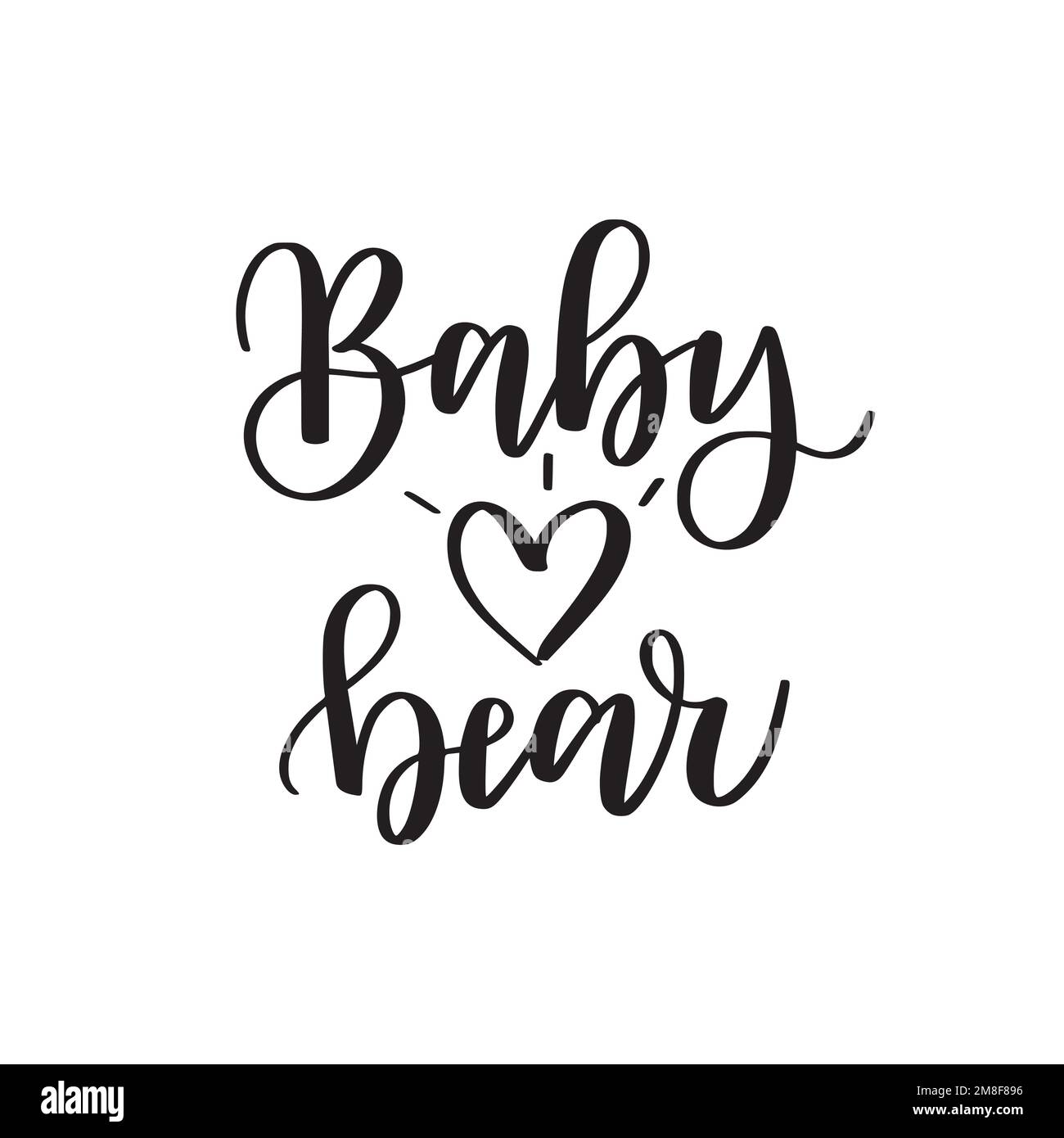 Baby bear brush calligraphy design. Family text Stock Vector Image ...