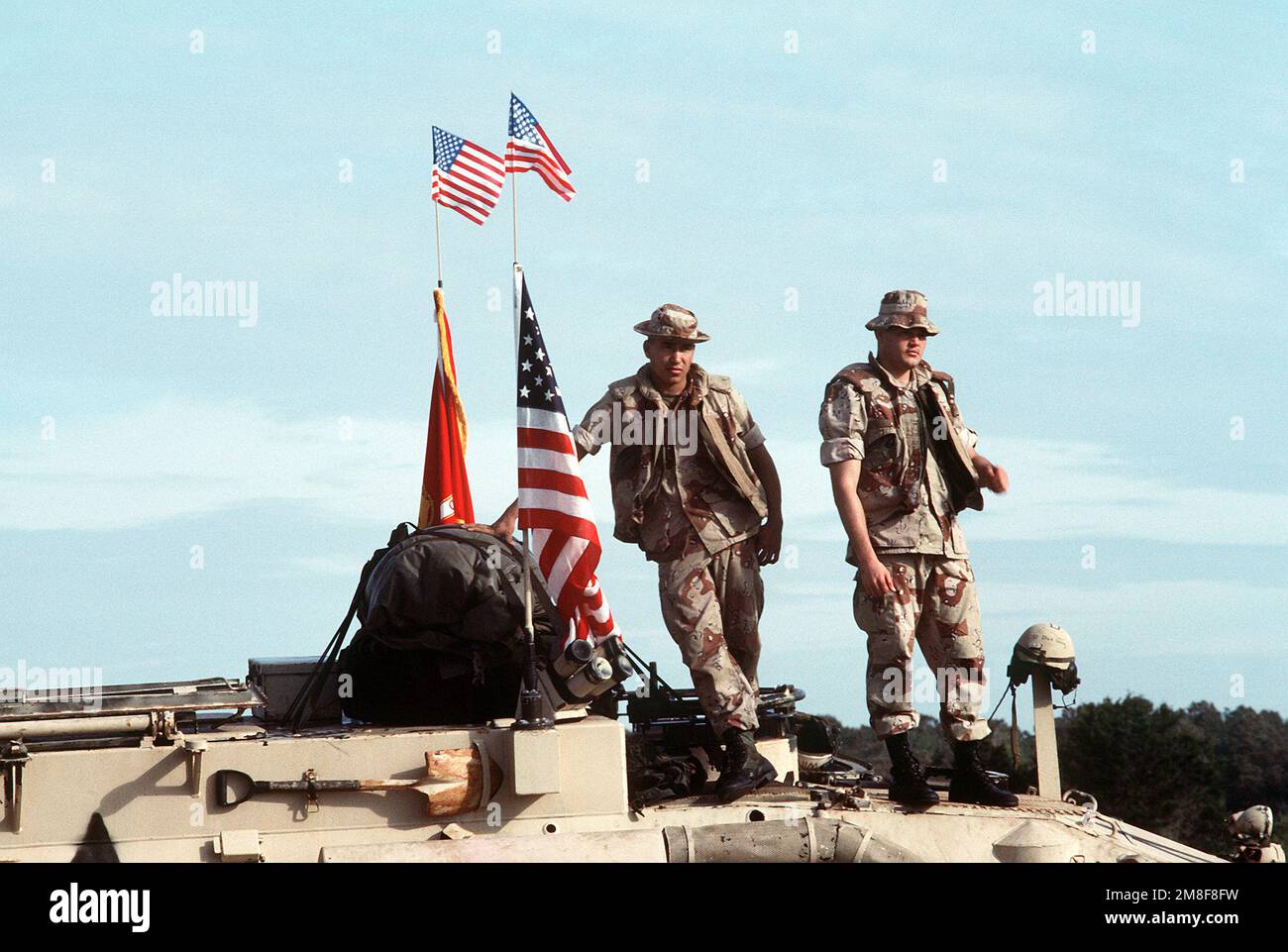 Marine Corps Base. Two Marines from Company D, 2nd Light Armored ...