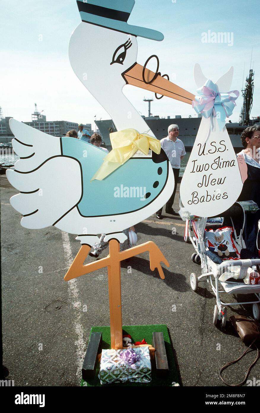 A stork figure indicates the section of the pier reserved for new ...
