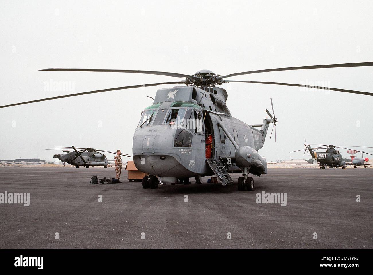 A Helicopter Anti-submarine Squadron 9 (HS-9) SH-3H Sea King helicopter ...