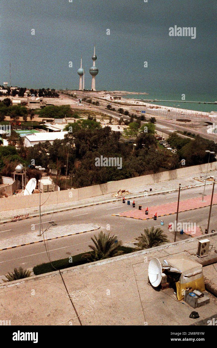 The roof of the Kuwait International Hotel provides an overview of the ...