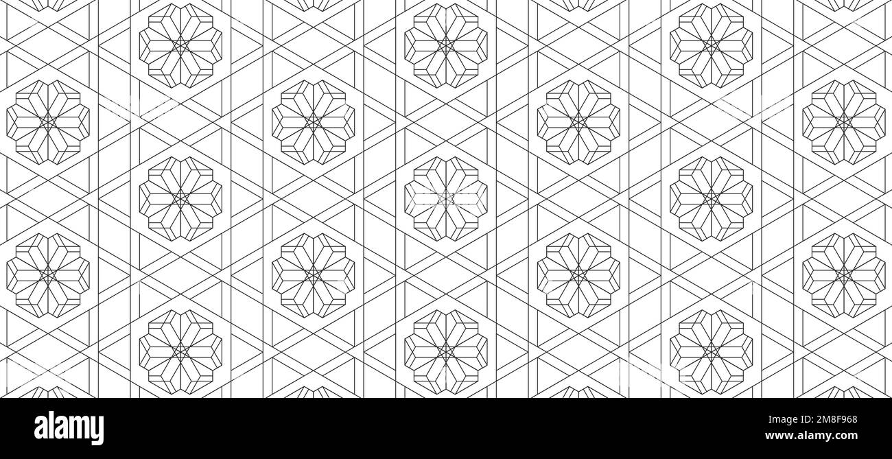 Abstract Black White Star Shape Geometric Texture Background Polygon Pattern Traditional