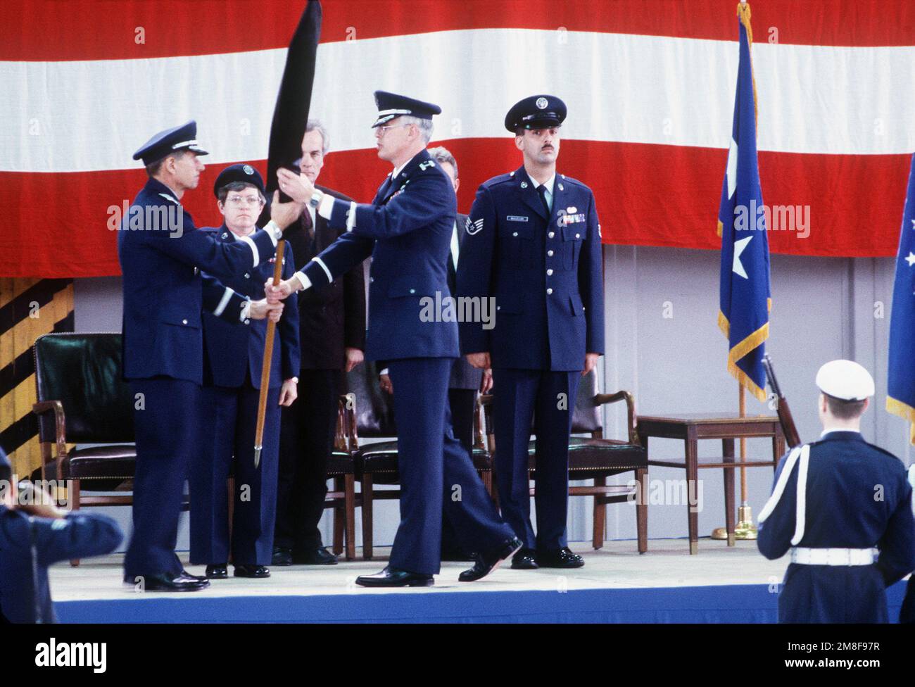 MGEN James E. Chambers, left, commander, 17th Air Force, accepts the ...
