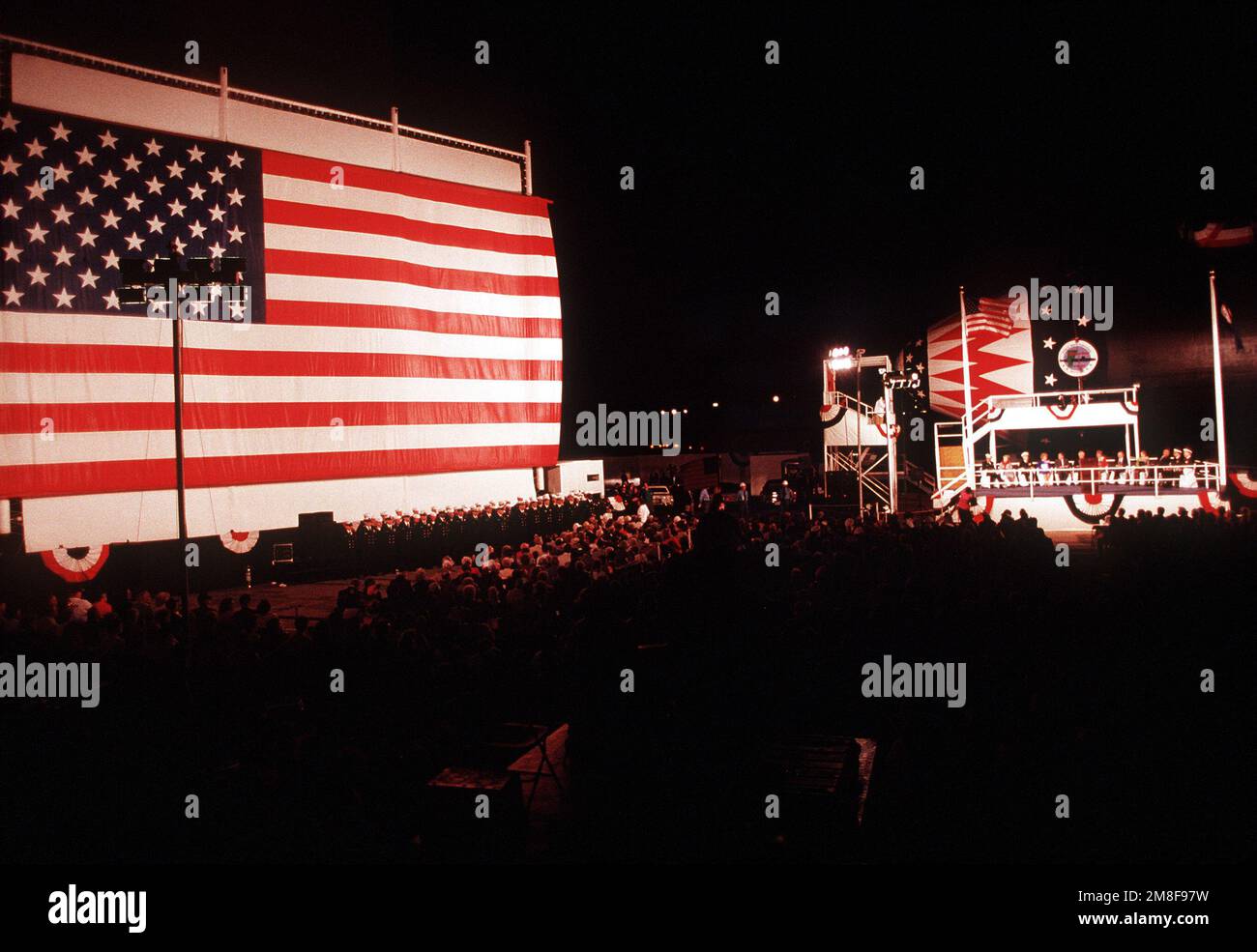 The crowd gathered for the christening of the nuclear-powered attack ...