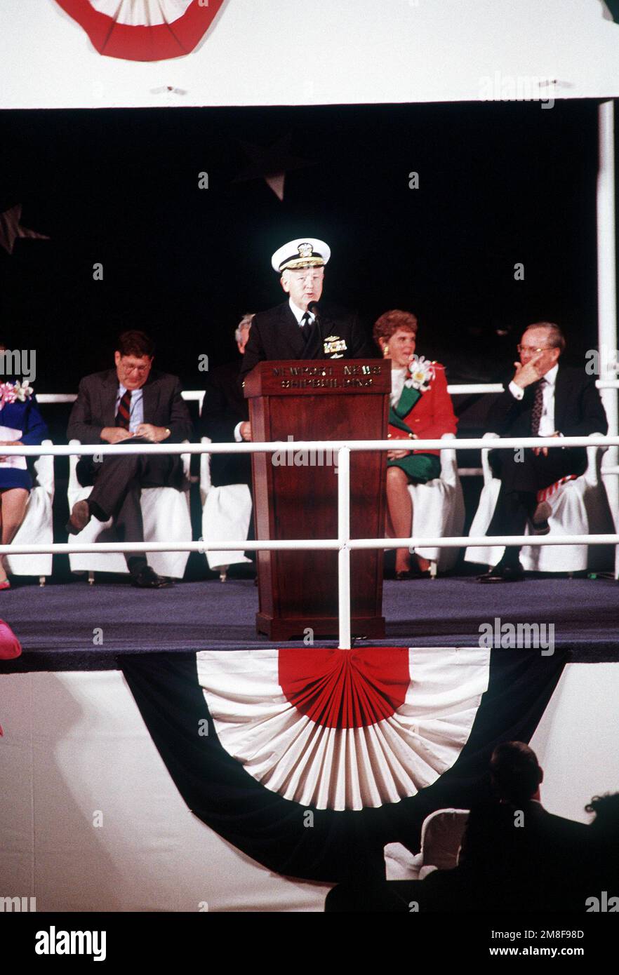 ADM Bruce DeMars, director of naval nuclear propulsion, speaks at the ...