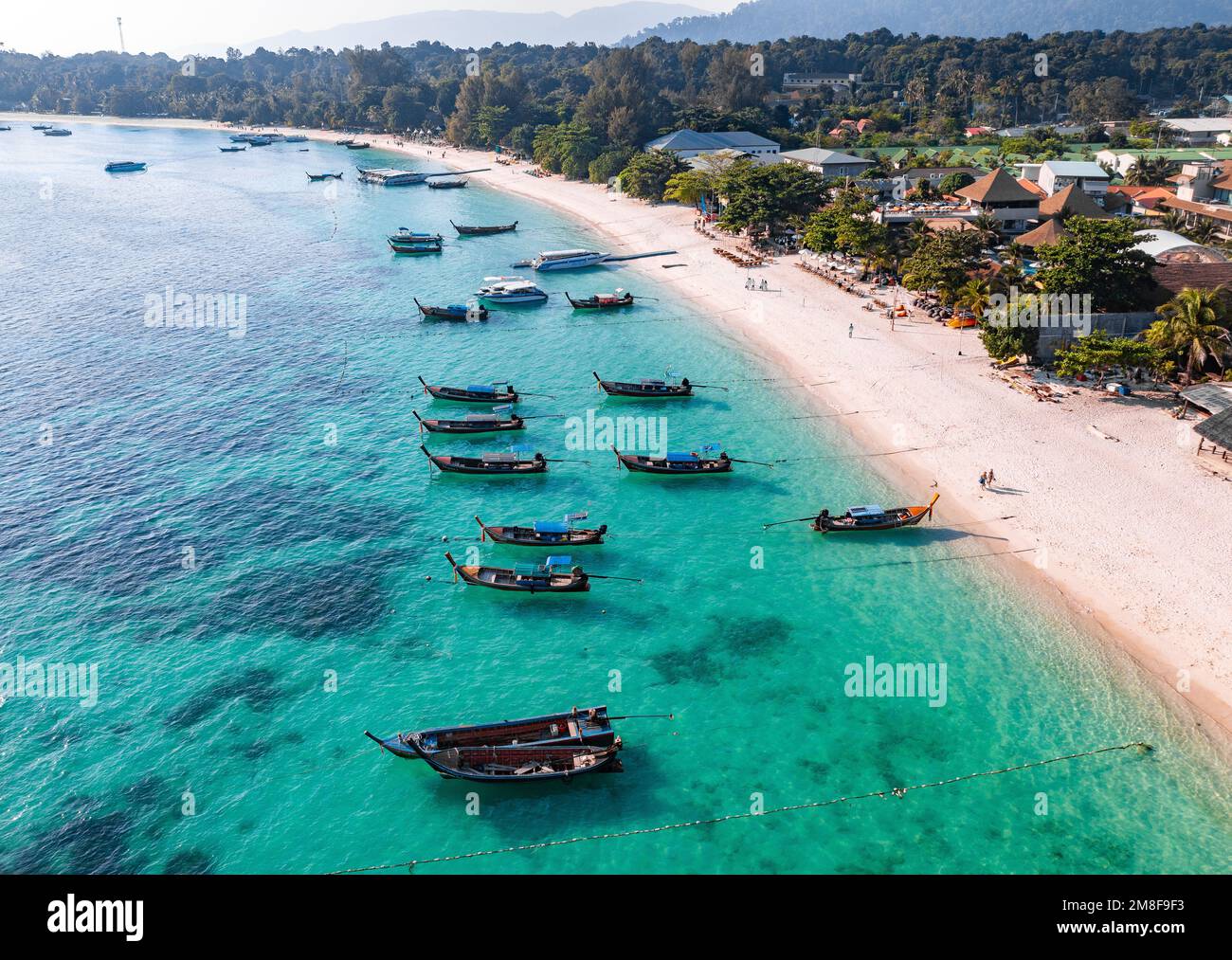 Aerial view of Pattaya Beach in Koh Lipe, Satun, Thailand Stock Photo ...