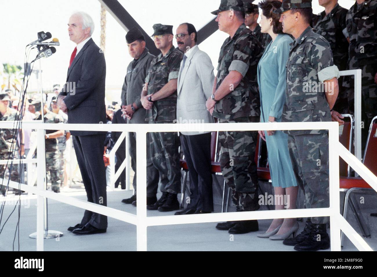 Sen. John McCain of Arizona speaks during a ceremony welcoming Kuwaiti ...