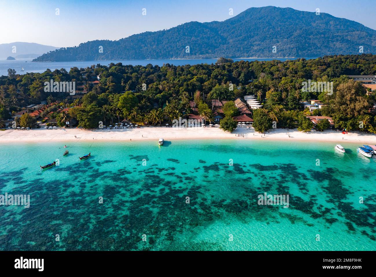 Aerial view of Pattaya Beach in Koh Lipe, Satun, Thailand Stock Photo ...