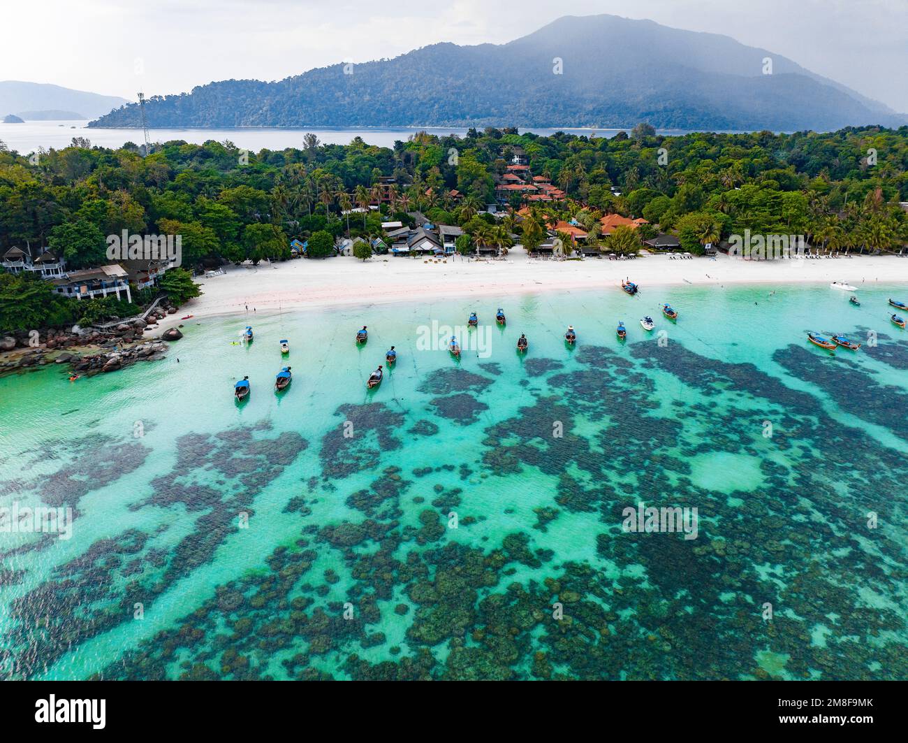 Aerial view of Pattaya Beach in Koh Lipe, Satun, Thailand Stock Photo ...