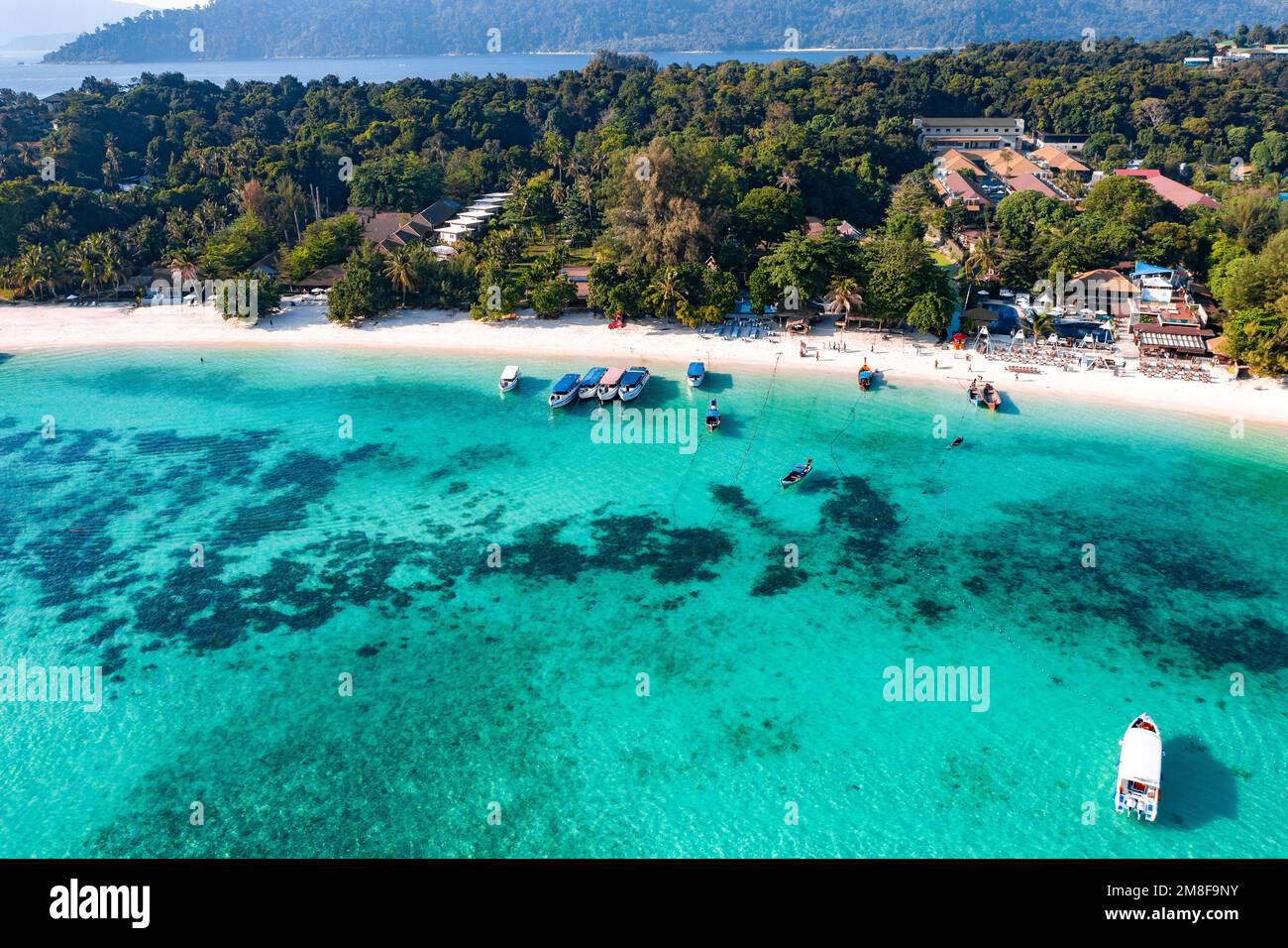 Aerial view of Pattaya Beach in Koh Lipe, Satun, Thailand Stock Photo ...