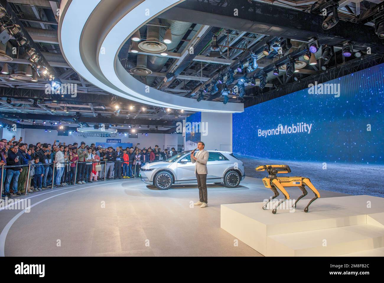 Greater Noida, India. 13th Jan, 2023. Boston Dynamics Spot robot ...