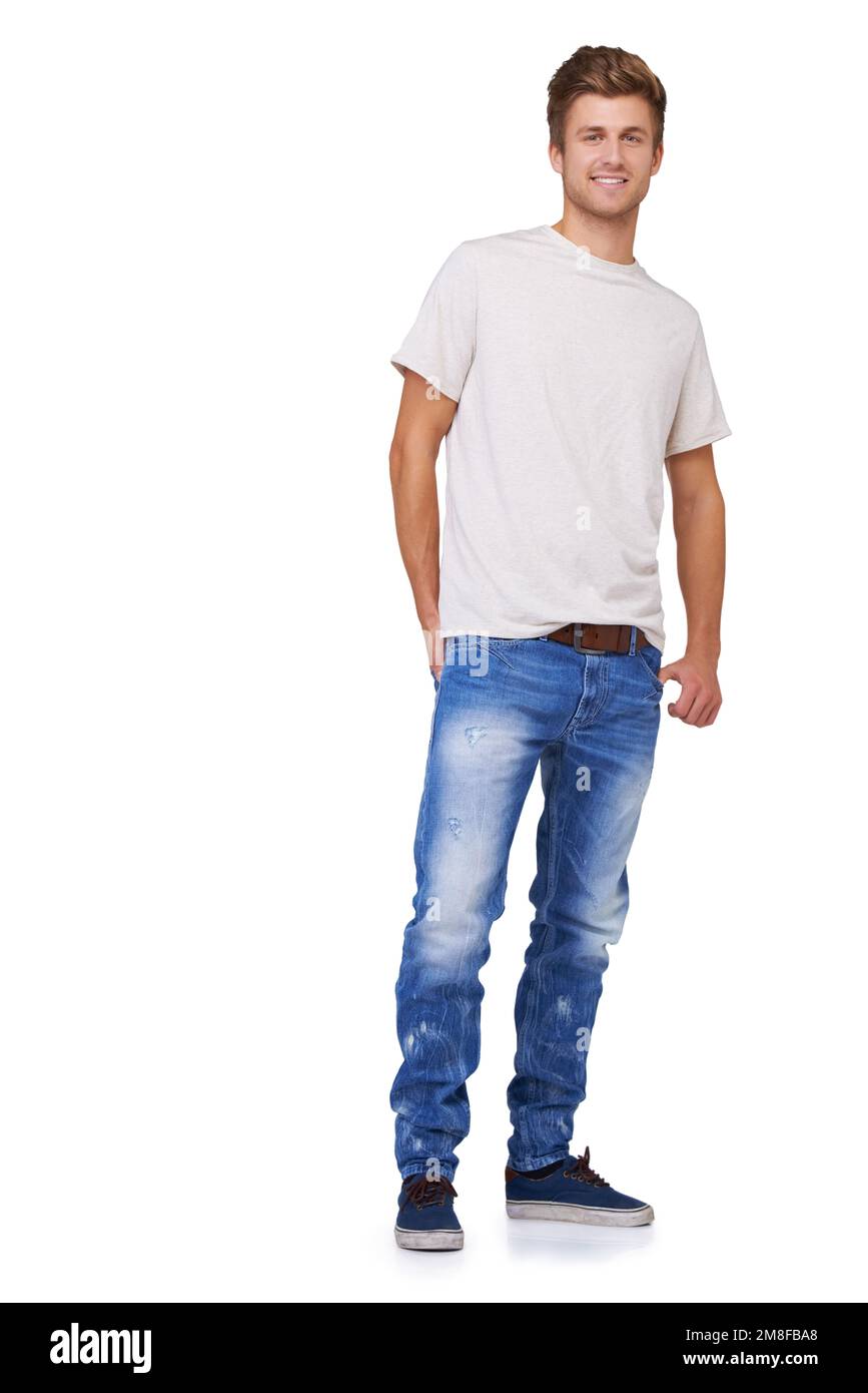 Cool, calm and casual. Full length portrait of a handsome young man ...