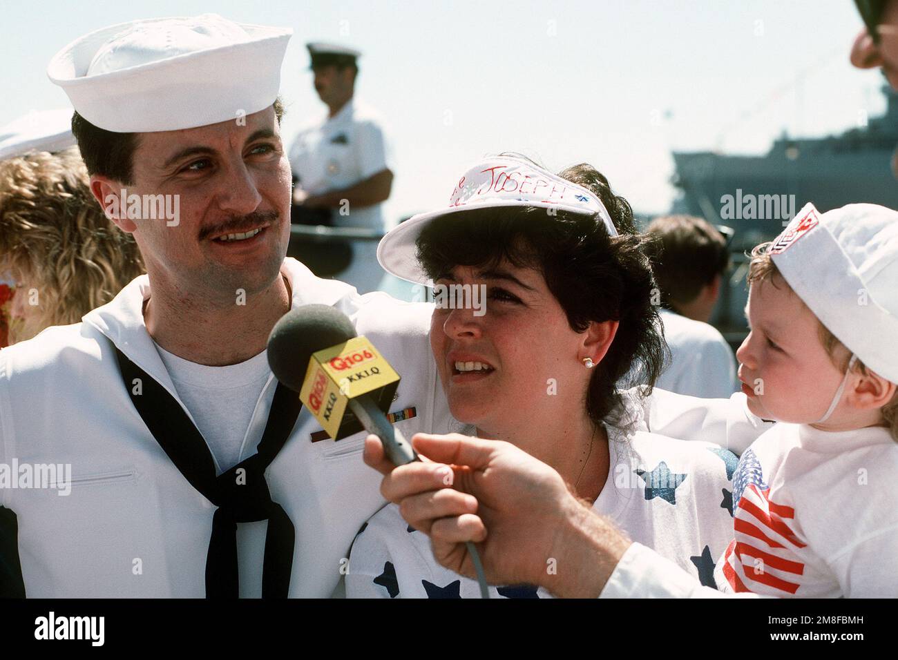 A member of the media interviews a sailor from the nuclear-powered ...