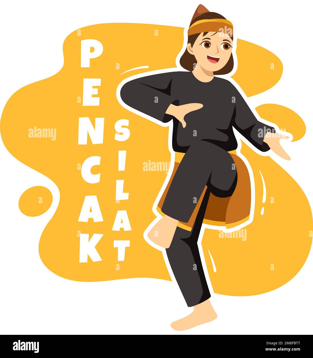 Pencak Silat Sport Illustration with People Pose Martial Artist from ...