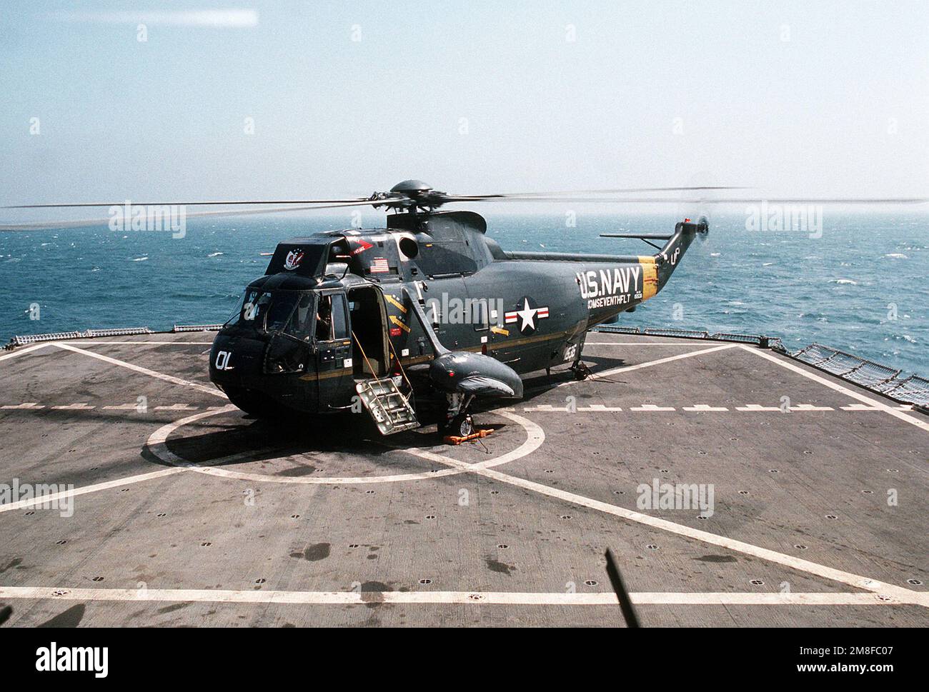 The SH-3 Sea King helicopter of Vice Adm. Stanley R. Arthur, commander ...