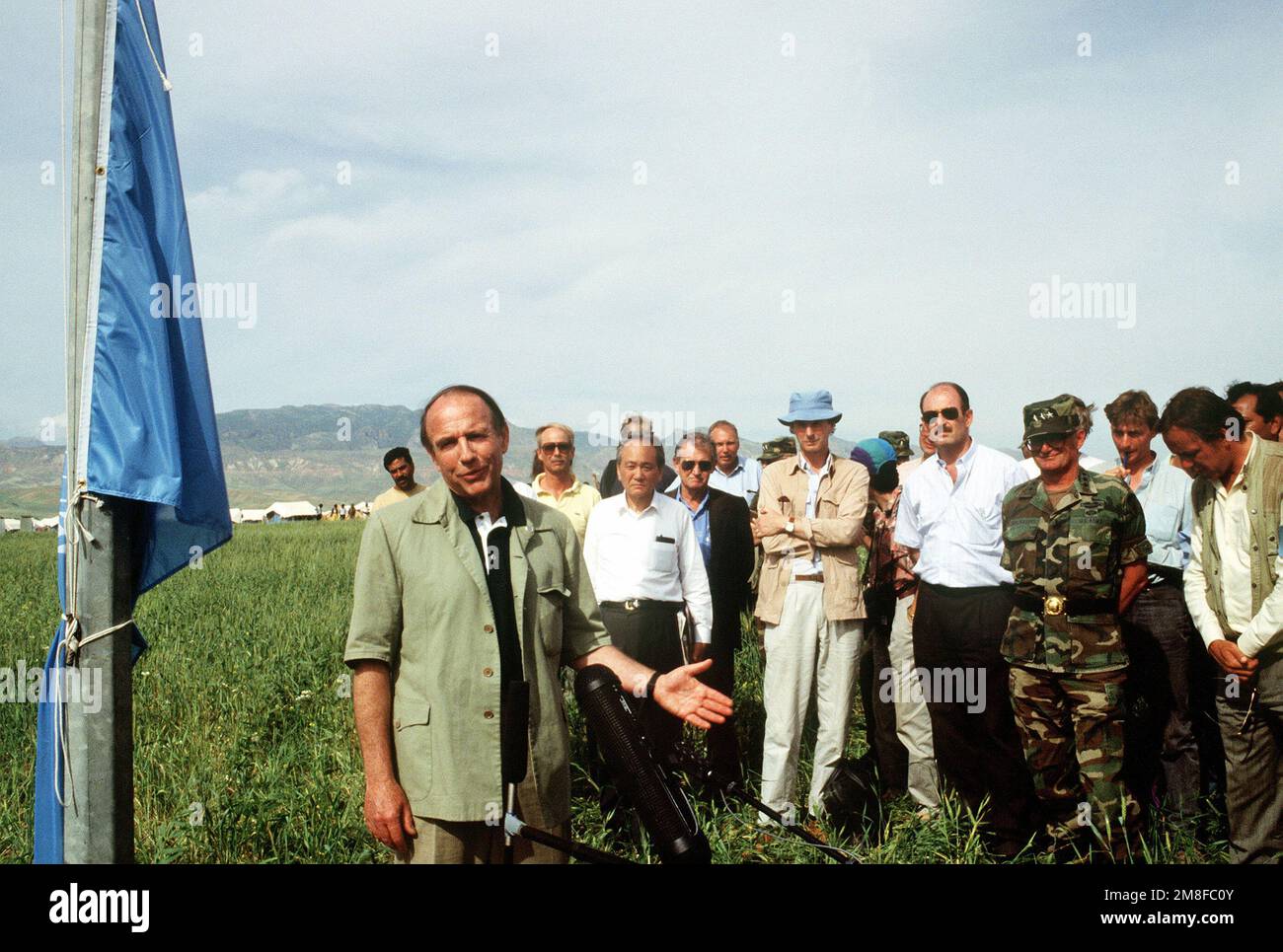 Al-Anbari, United Nations envoy to Iraq, speaks to members of the ...