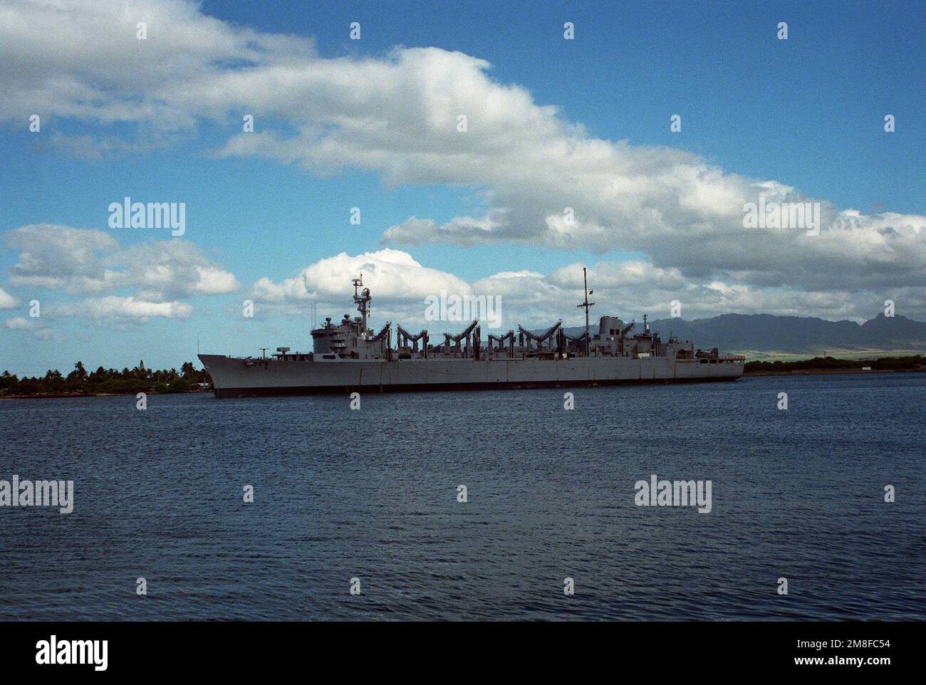 The fast combat support ship USS SACRAMENTO (AOE 1) gets underway ...