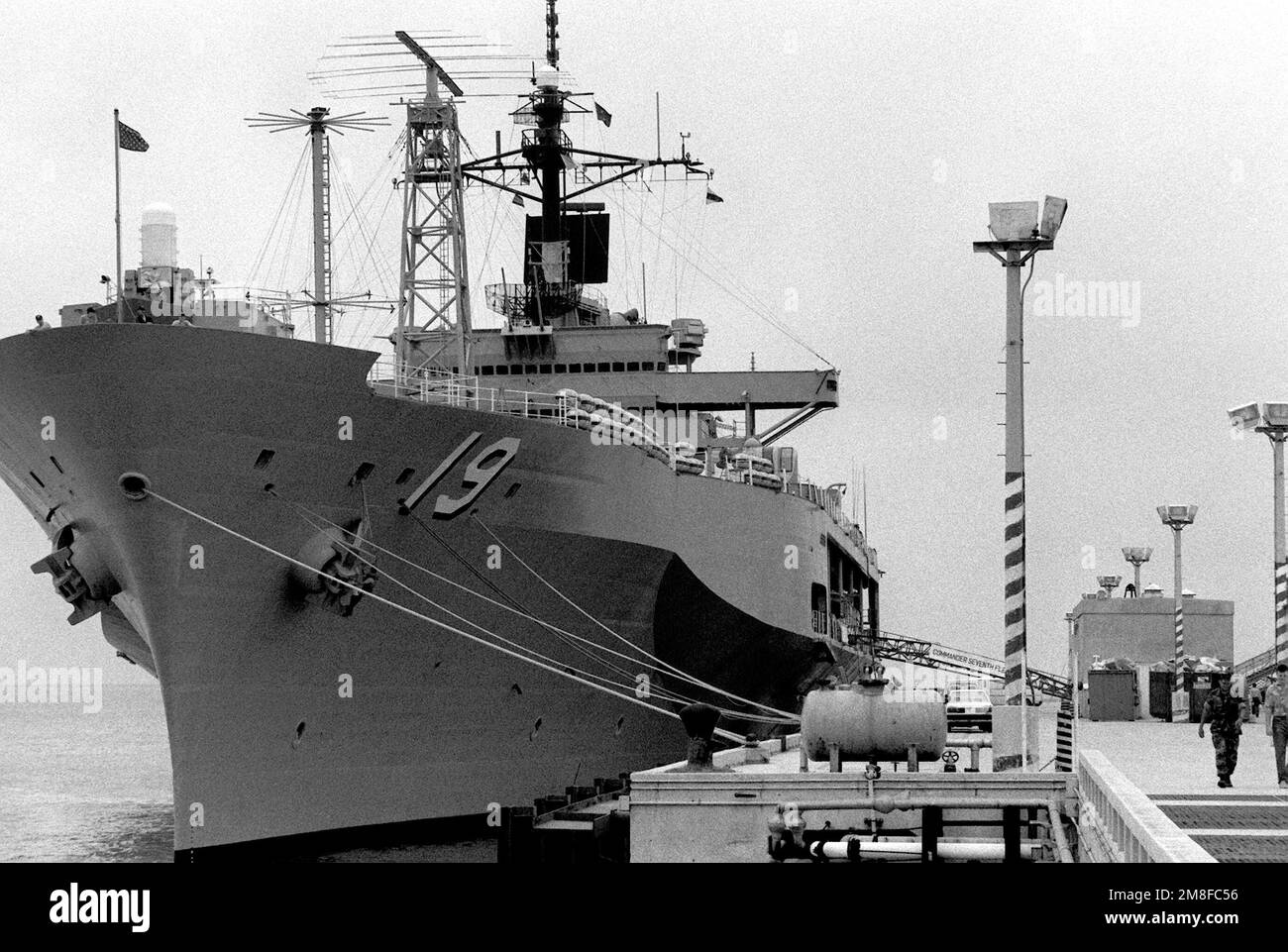 A port bow view of the amphibious command ship USS BLUE RIDGE (LCC-19 ...