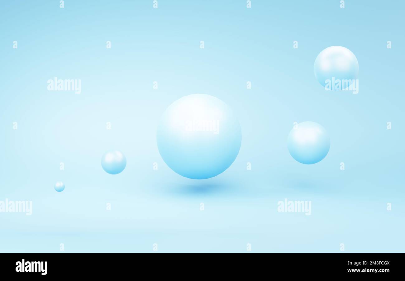 3d rendering of blue circle abstract minimal background. Scene for ...