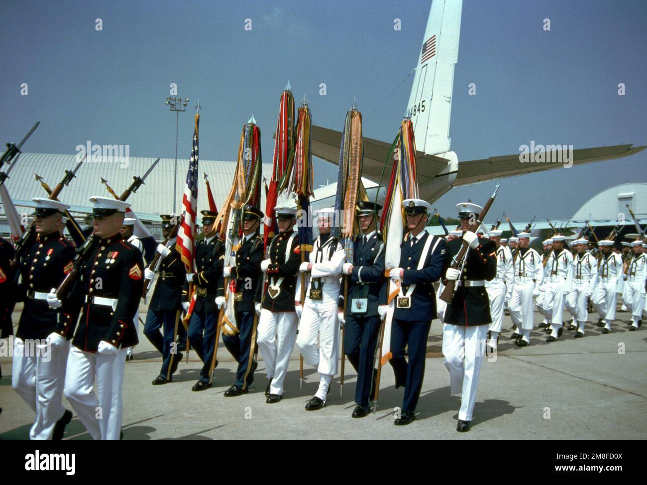 The Joint Services Color Guard, made up of servicemen from the Army ...
