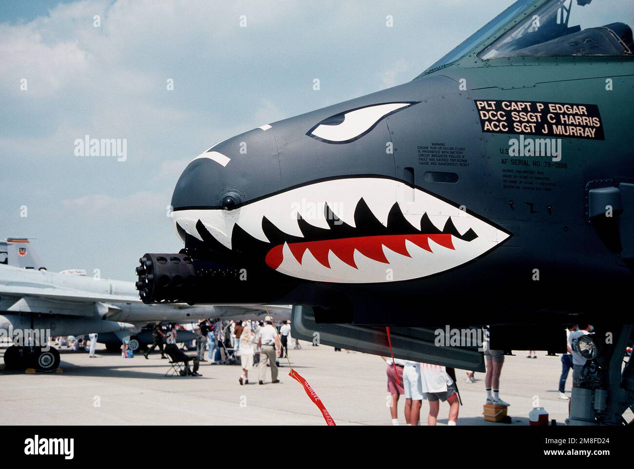 A close-up view of the artwork on the nose of a 74th Tactical Fighter ...
