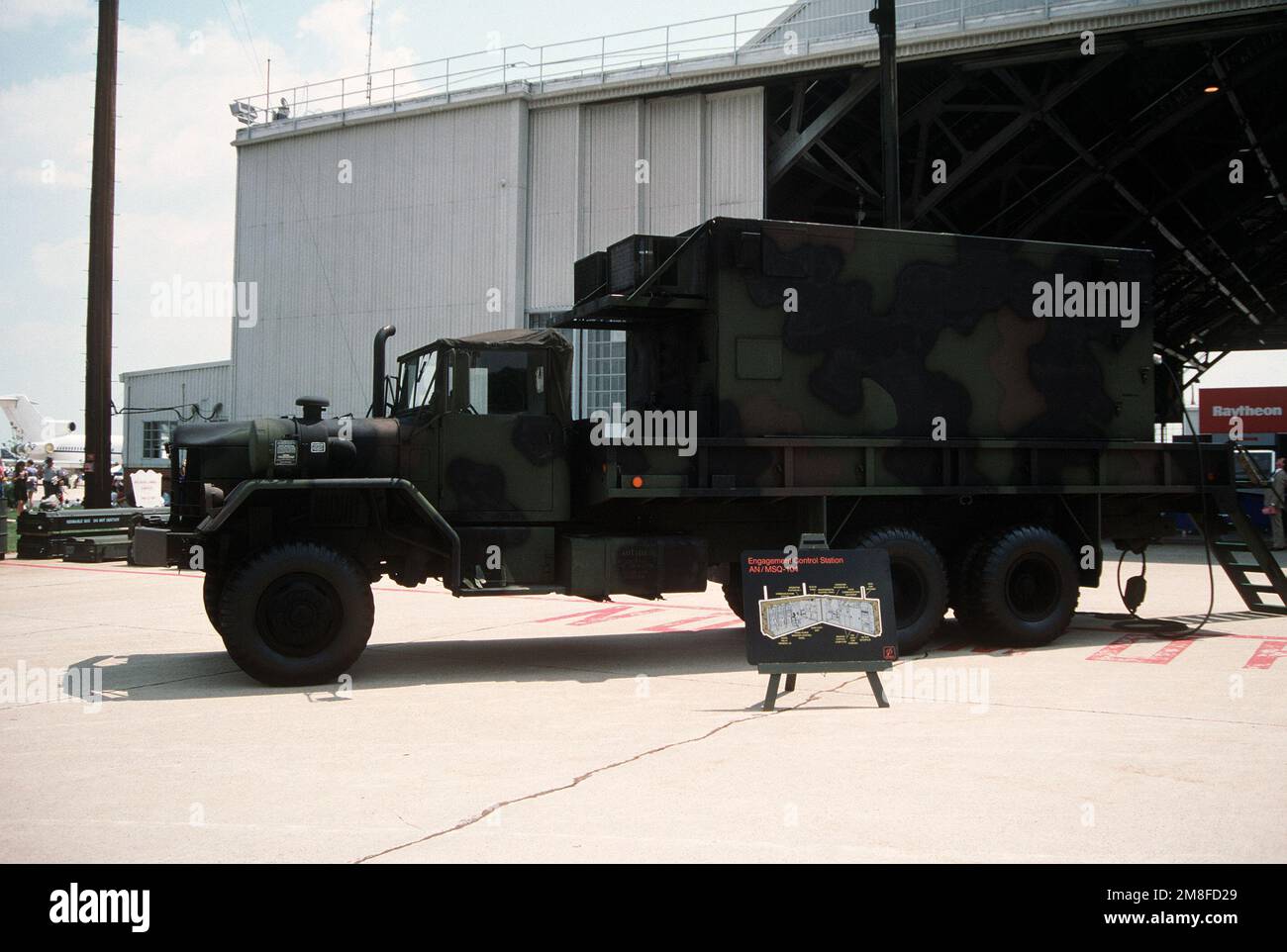 A view of an AN/MSQ-104 engagement control station in the bed of an M ...