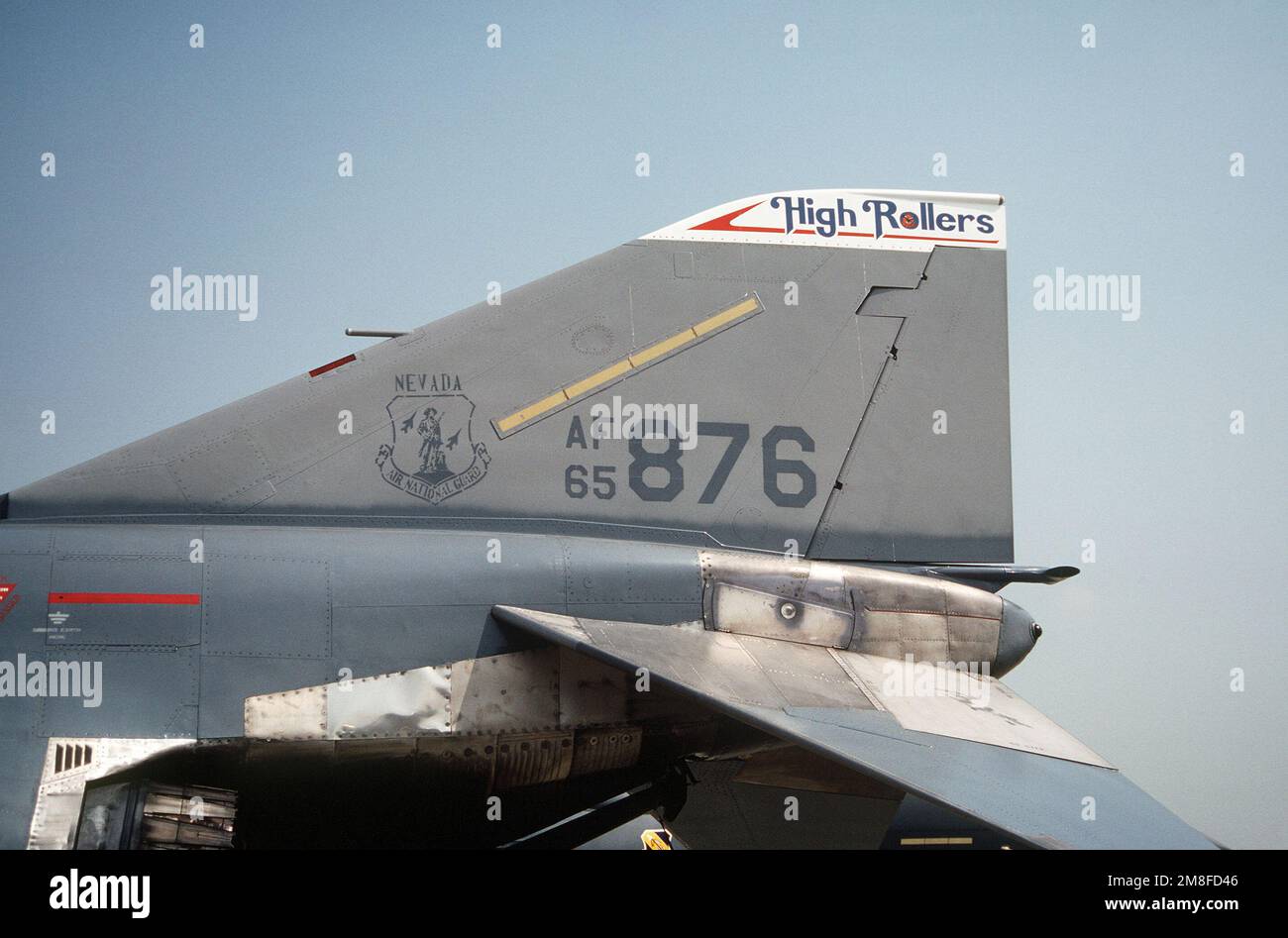 A view of the tail section of a Nevada Air National Guard RF-4C Phantom ...