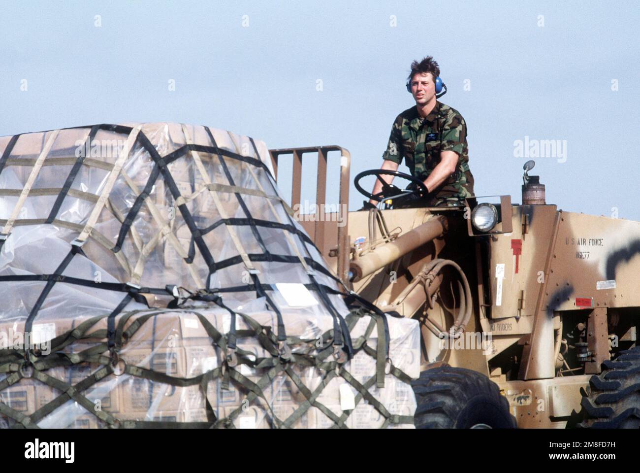 STAFF SGT. Patrick Bannen, 4th Mobile Aerial Port Squadron, uses a ...