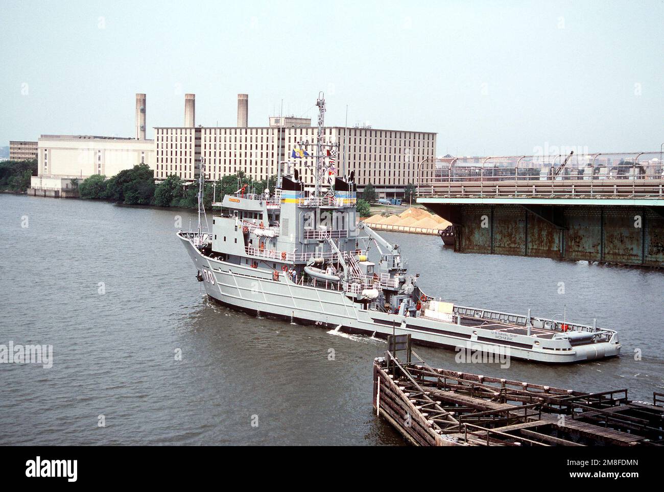 A port view of the Military Sealift Command fleet tug USNS MOHAWK (T ...