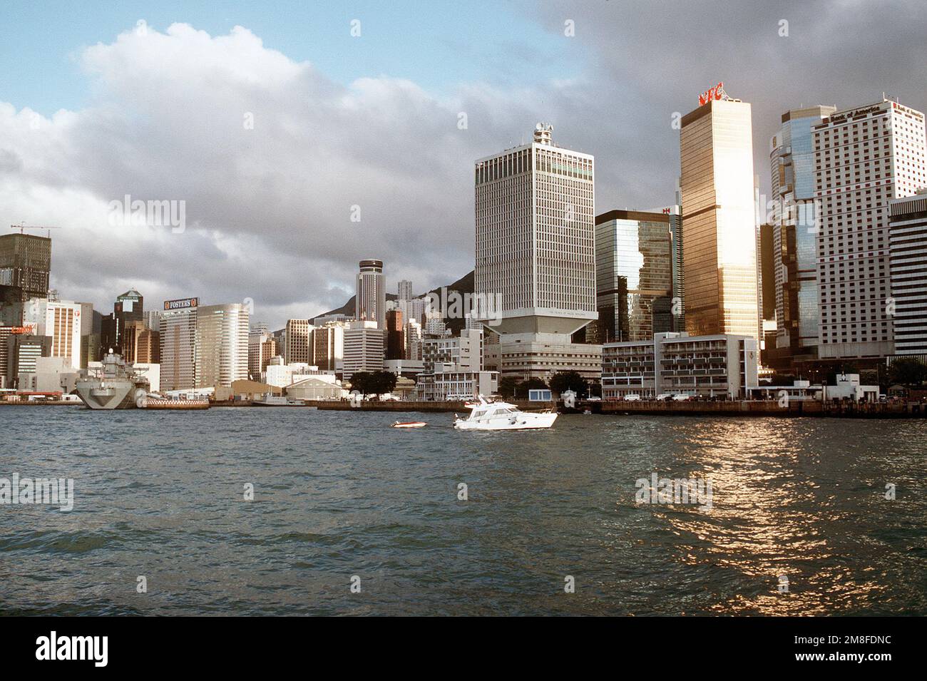 An overview of the city as seen from the harbor, with the amphibious ...