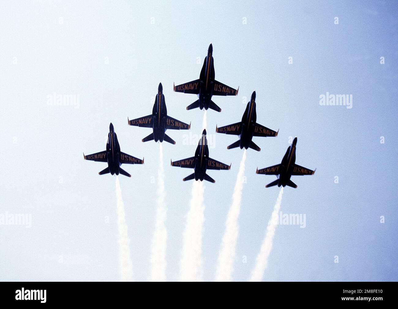 Five F/A-18 Hornet aircraft of the Navy's Blue Angels flight ...