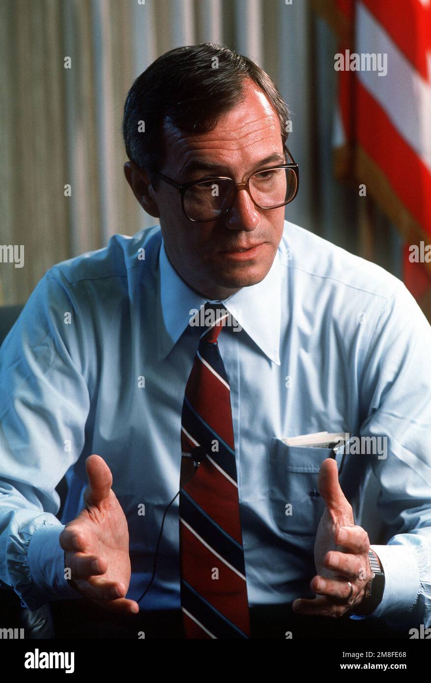 Secretary of the Air Force Donald B. Rice discusses plans for ...